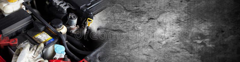 Broken car engine. stock photo. Image of mechanical, station - 88383072