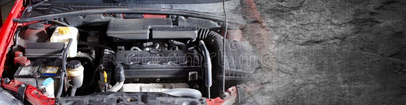 Broken car engine. stock image. Image of maintenance - 89723033