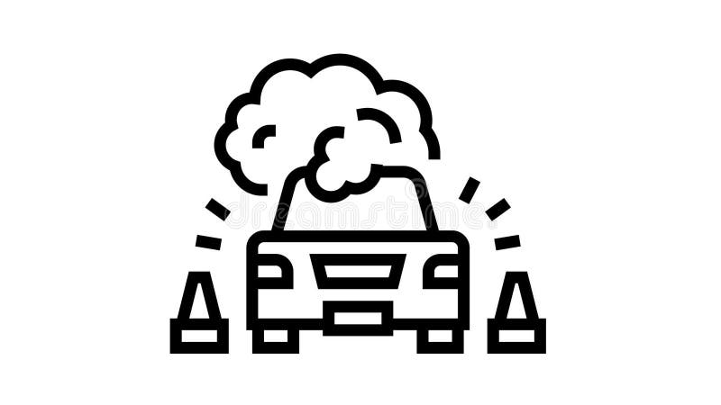 Broken Car Line Icon Animation Stock Video - Video of automotive ...