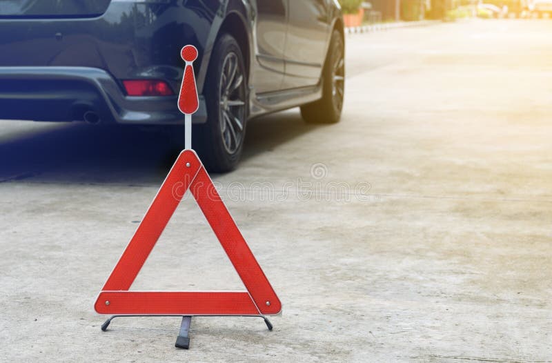 Broken car sign on a road stock photo. Image of sign - 75339970