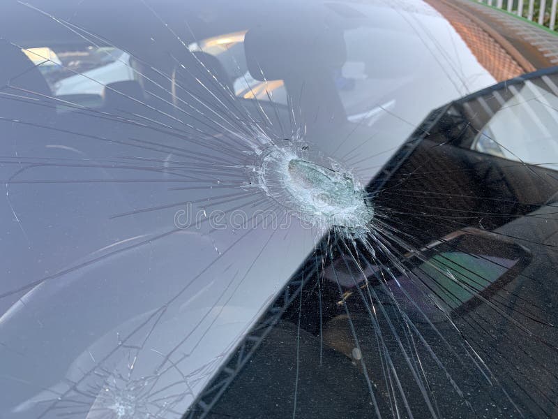 Broken Car Windshield. Accident of Car Stock Image - Image of accident ...