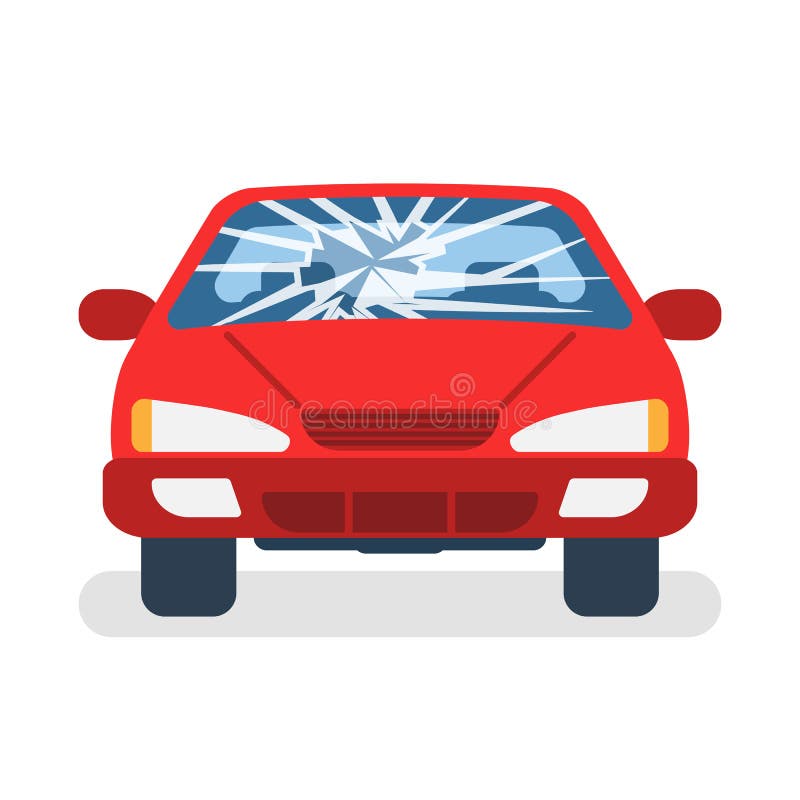 Smashed car stock vector. Illustration of emergency, hood - 30997633