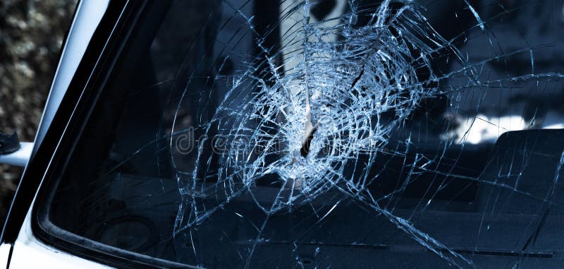 Broken Car Windshield stock photo. Image of splinters - 15709400