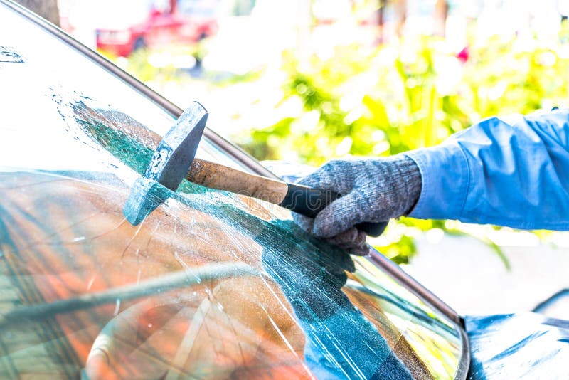 Broken car windshield. stock photo. Image of debris, auto - 88937324