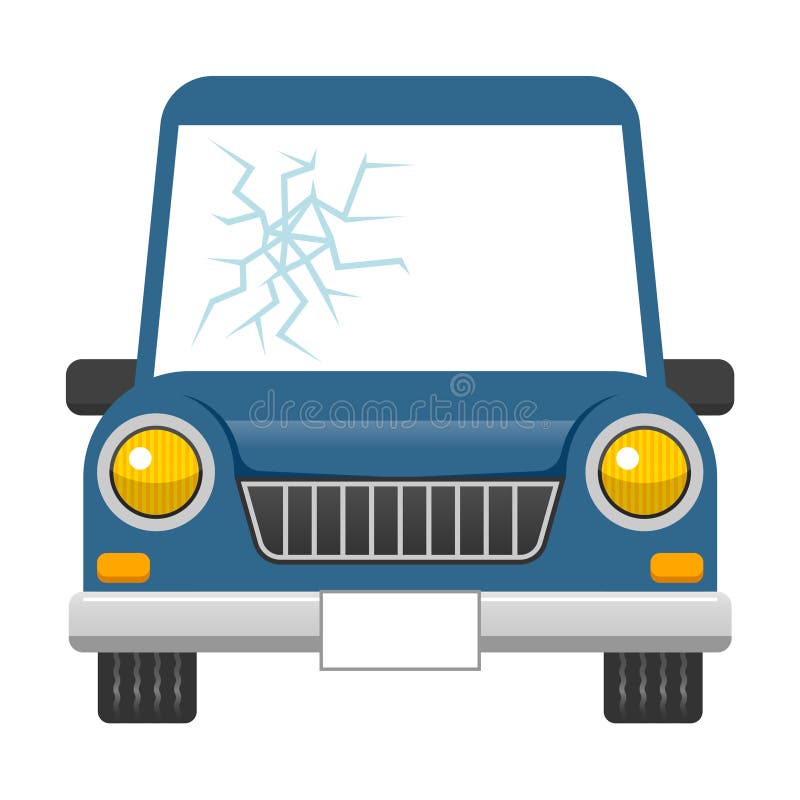 Broken car windshield stock vector. Illustration of windshield - 71884088