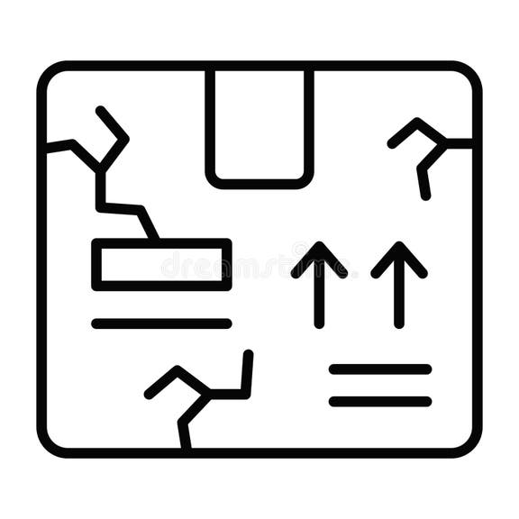 Broken Cardboard Vector Design, Torn Carton Package, Broken Box Icon ...