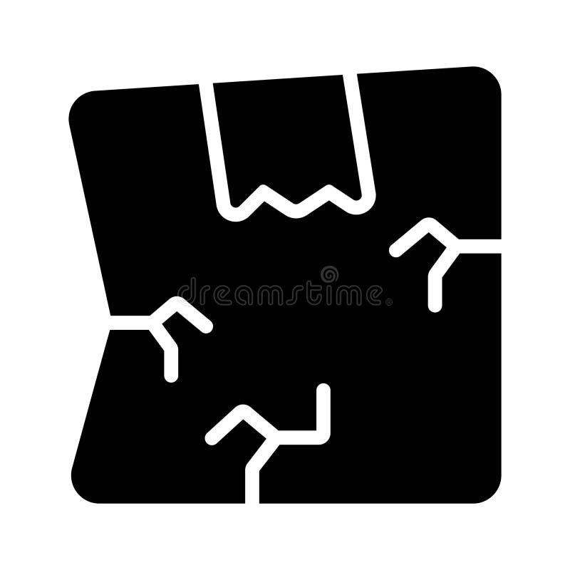 Broken Parcel stock vector. Illustration of glyph, damage - 332219277