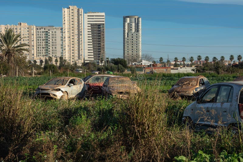 Broken Cars in Dusty Environment Stock Image - Image of debris ...