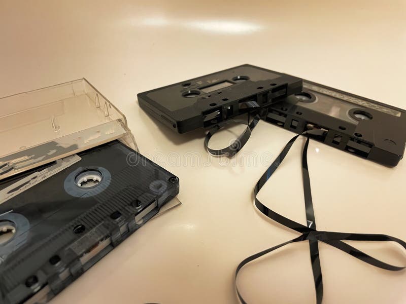 Broken Cassette Tape To Be Rewound Stock Image - Image of wall, noise ...