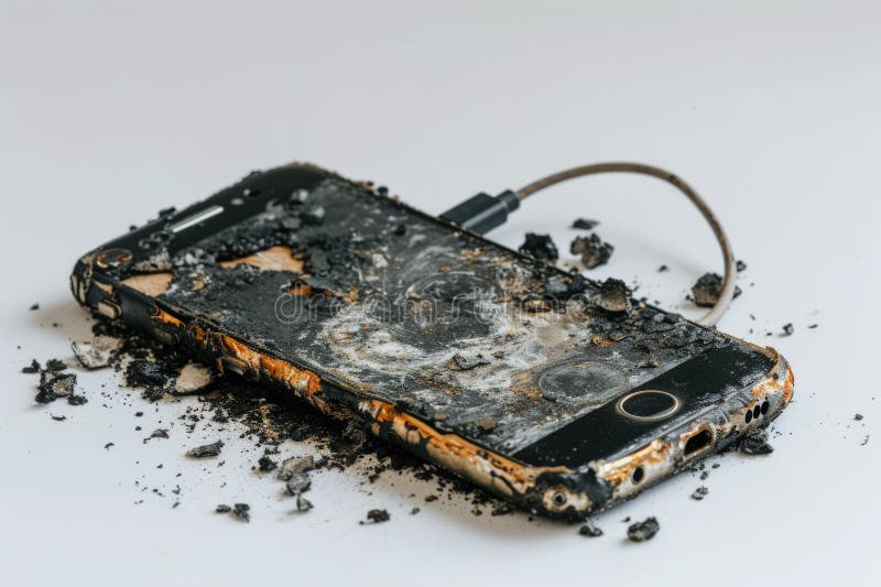 A Broken Cell Phone Lies Abandoned on the Ground, Its Screen Shattered ...