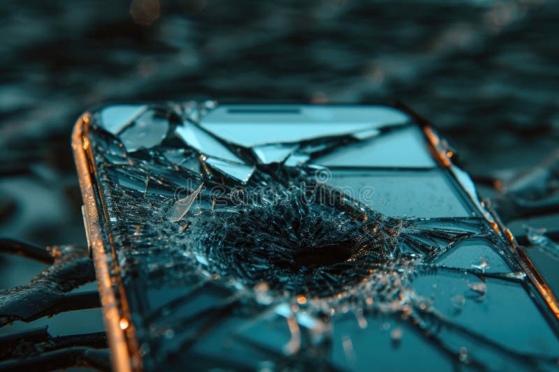 A Broken Cell Phone is Placed on Top of a Tree Branch. this Image Can ...