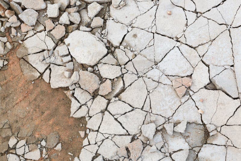 Broken Cement Concreat Floor Stock Image - Image of construction, break ...