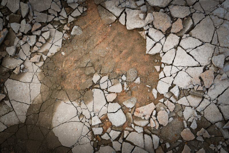 Broken Cement Concrete Floor Stock Photo - Image of line, background ...