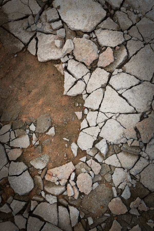 Broken Cement Concrete Floor Stock Photo - Image of construction ...