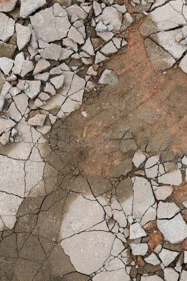 Broken Cement Concrete Floor Stock Image - Image of background, line ...