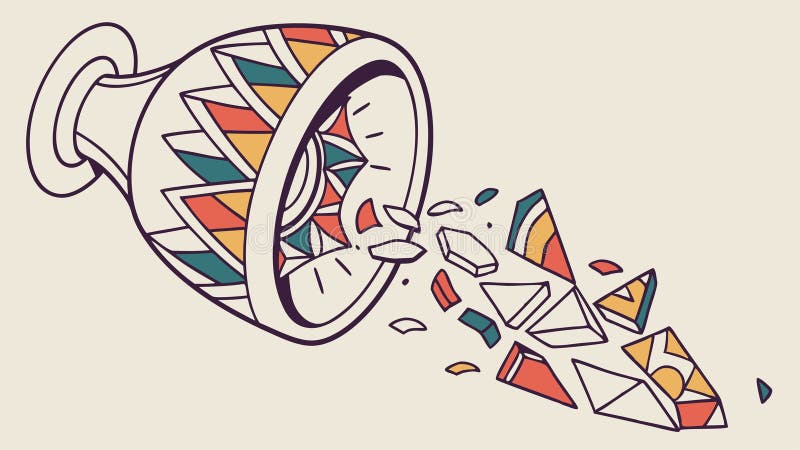 Broken Ceramic Pot Illustration Fragility and Ruin Concept, Vector ...