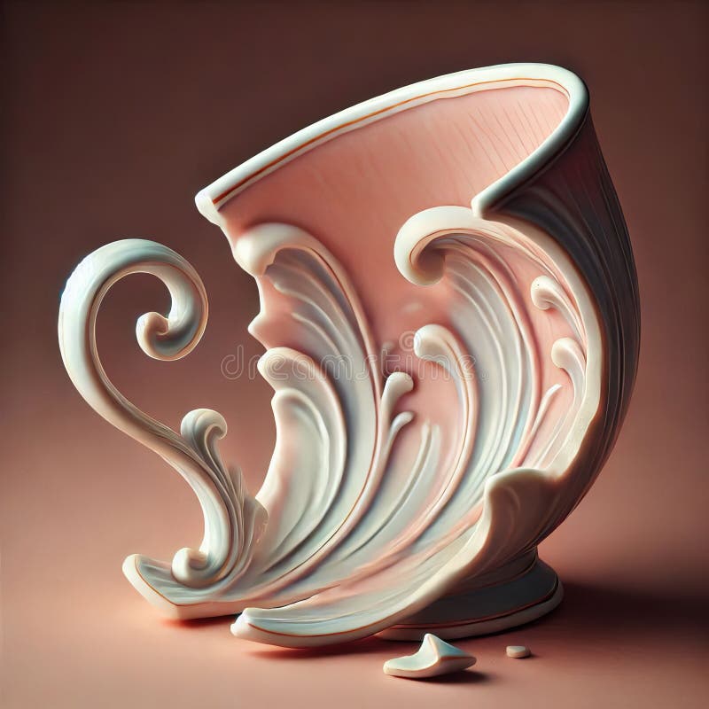 Broken Ceramic Teacup Handle a Delicate Curved Piece of a Teacu Stock ...