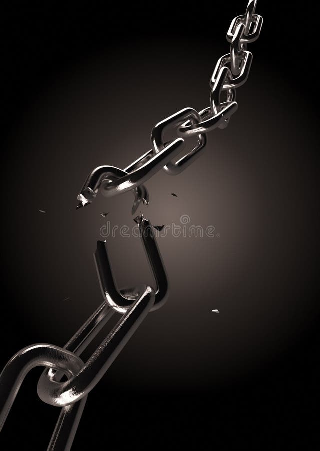 Broken chain stock illustration. Illustration of danger - 7944125