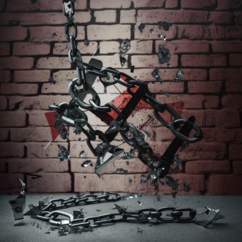 A Broken Chain with a Broken Red Arrow on it. AI Generative Image ...