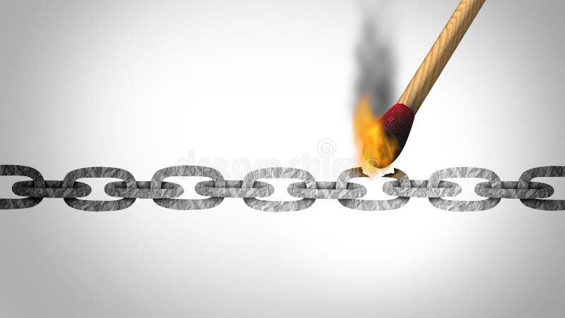 Chain Breaking Broken Link Disconnected Connection Stock Illustration ...