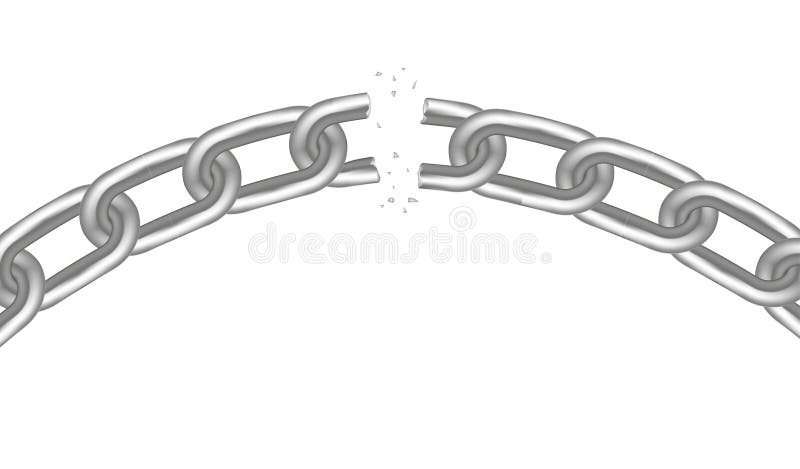 Broken Chain. Defect and Break of Steel Links Stock Vector ...