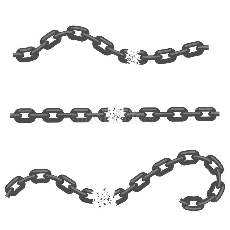 Broken Chain and Explosion on White Background. Freedom Concept Stock ...