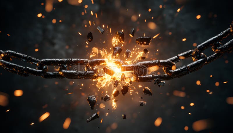 Broken Chain - Freedom and Separation Concept Stock Image - Image of ...