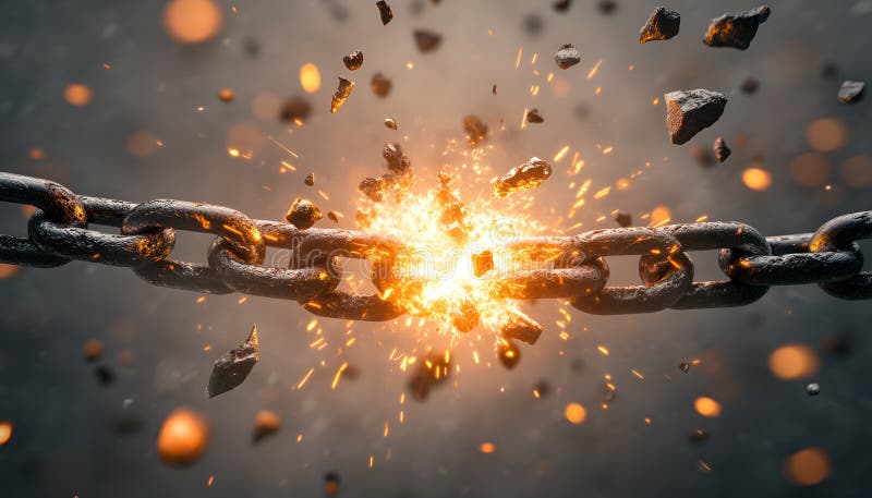 Broken Chain - Freedom and Separation Concept Stock Image - Image of ...