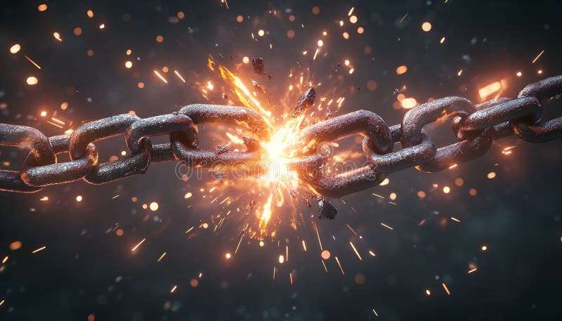 Broken Chain - Freedom and Separation Concept Stock Photo - Image of ...