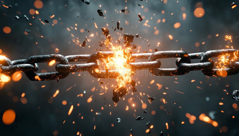 Broken Chain - Freedom and Separation Concept Stock Image - Image of ...