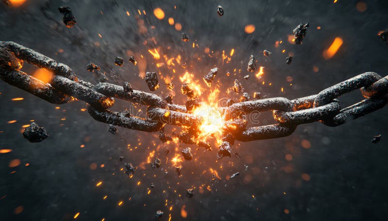 Broken Chain - Freedom and Separation Concept Stock Image - Image of ...