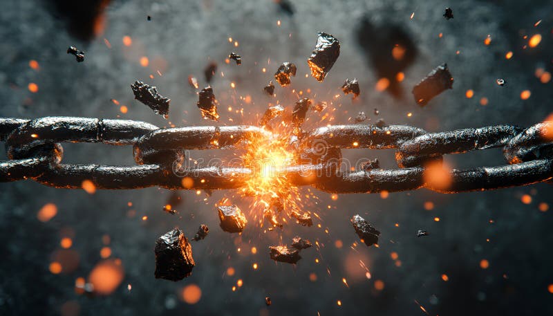 Broken Chain - Freedom and Separation Concept Stock Image - Image of ...