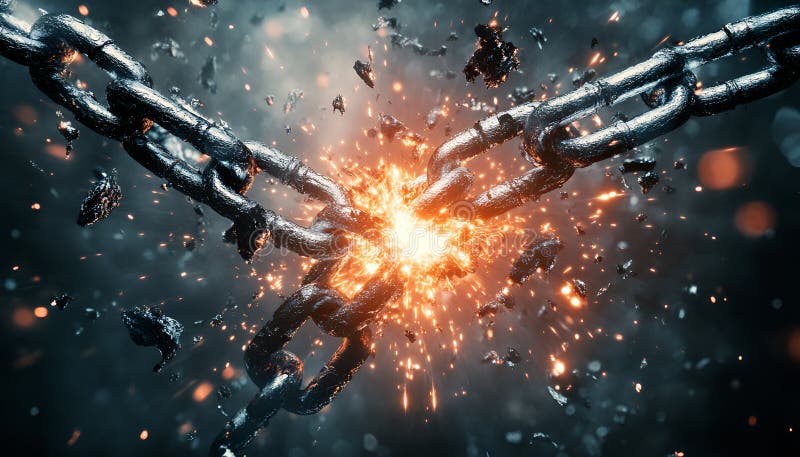 Broken Chain - Freedom and Separation Concept Stock Image - Image of ...