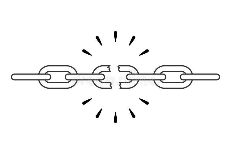 Broken chain graphic sign stock vector. Illustration of element - 335240676