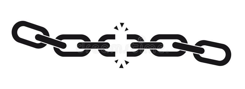 Broken Chain Icon Isolated. Vector Illustration Stock Illustration ...
