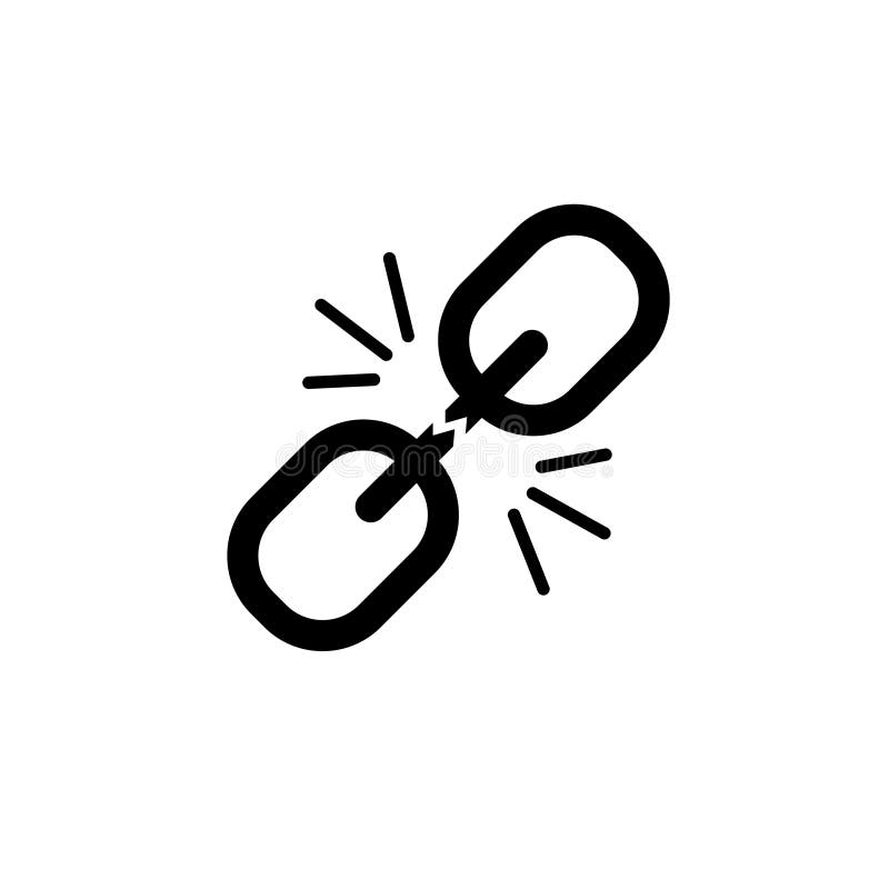 Broken chain icon stock vector. Illustration of crash - 88918586