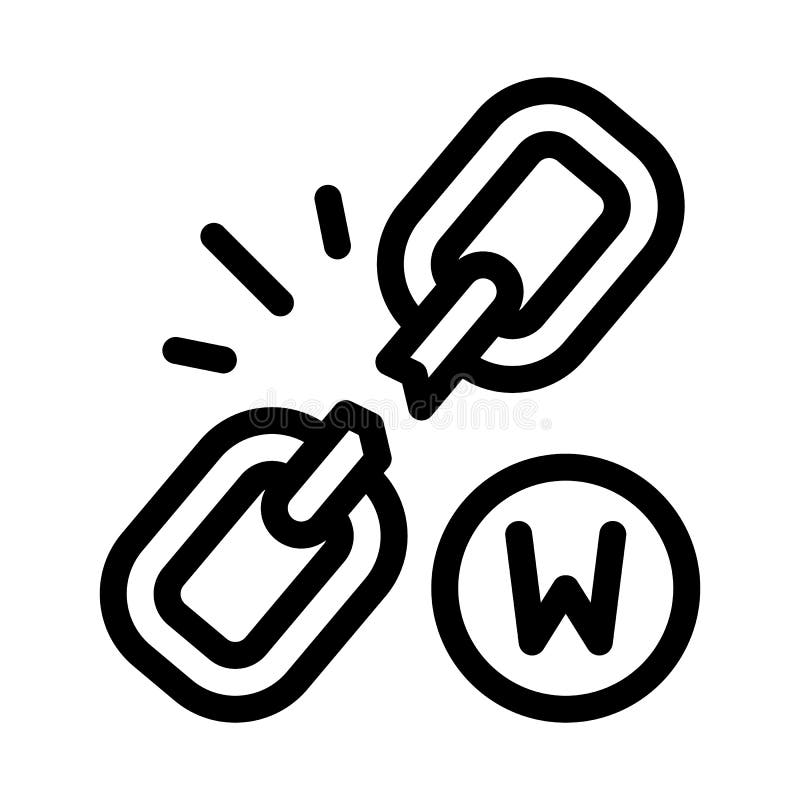 Broken Chain Icon Vector Outline Illustration Stock Vector ...