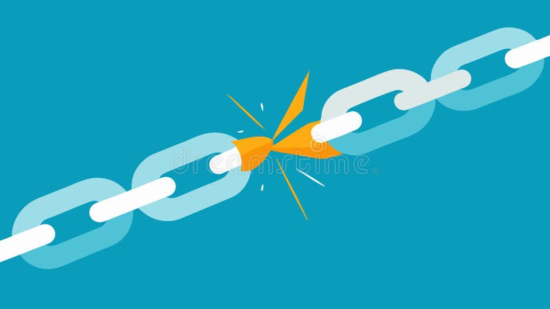 Broken Chain an Illustration of a Broken Chain Links Symbolizing the ...