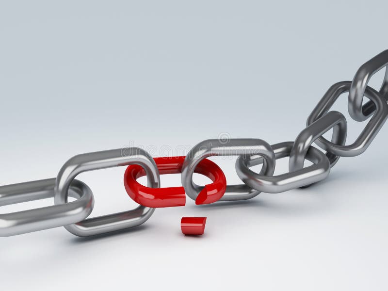 Broken chain stock illustration. Illustration of security - 43055694
