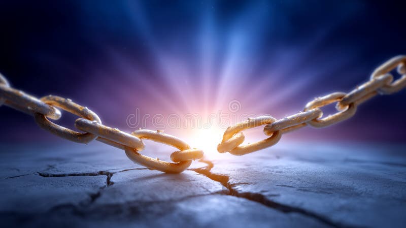 A Broken Chain with Light Emanating from the Center, Representing ...