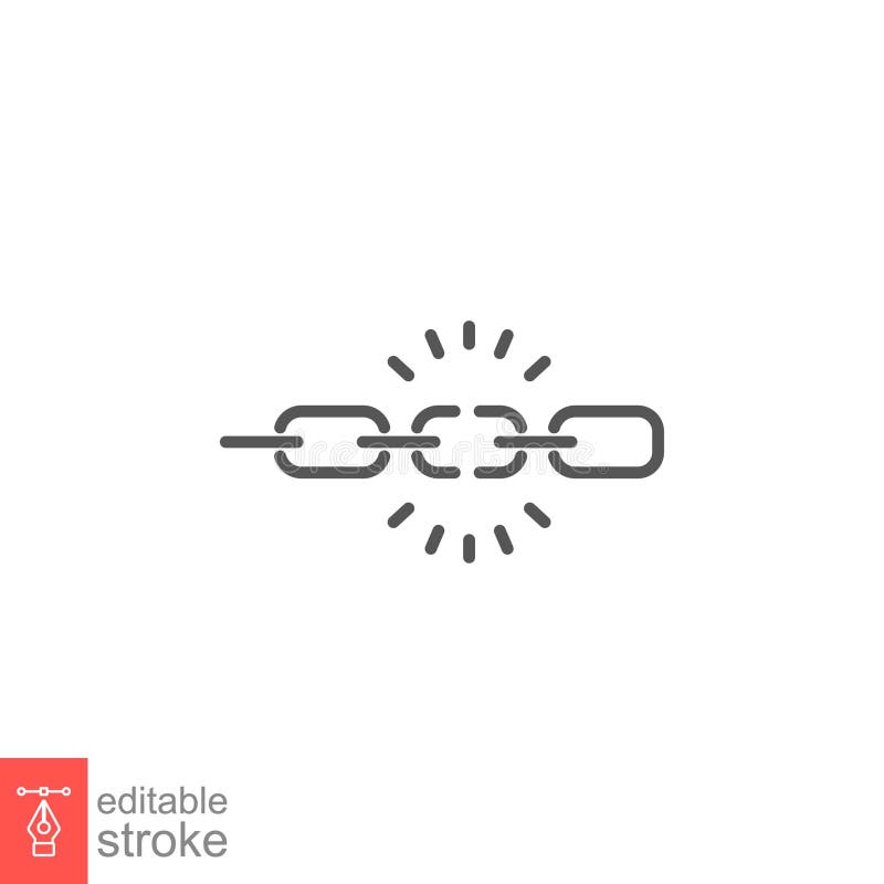 Broken Chain Line Icon. Wreck Chain Link, Torn Chain, Failure ...