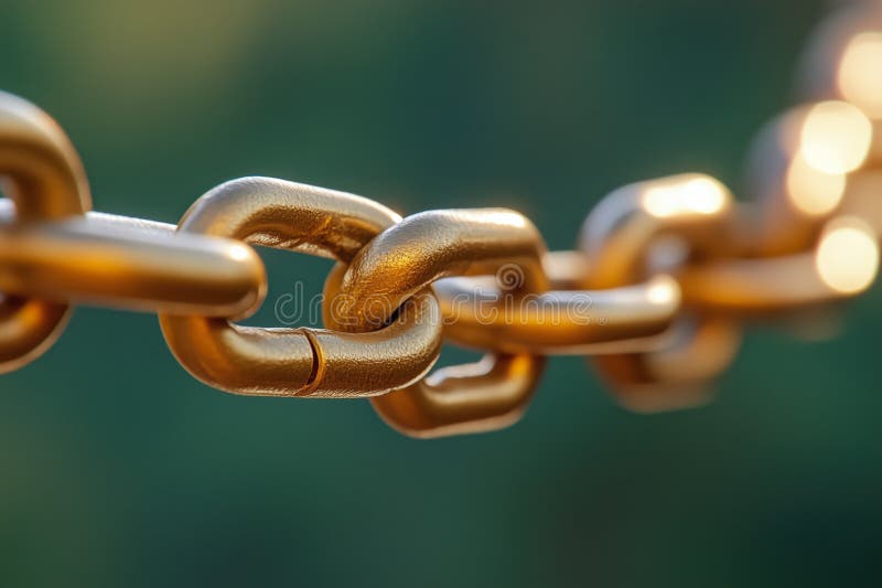 Broken Chain Link Being Repaired with Golden Touch Stock Illustration ...