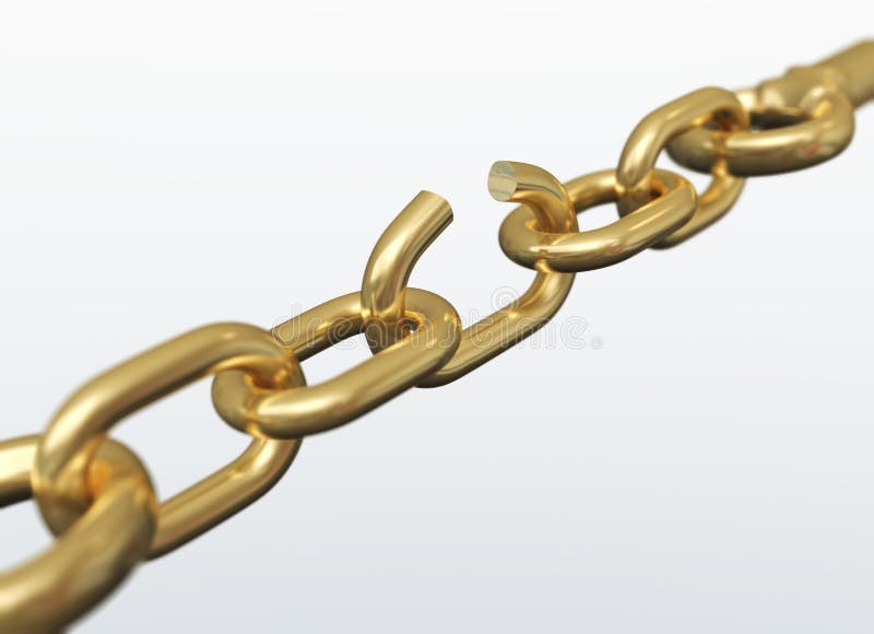 Broken chain link stock illustration. Illustration of breaking - 49547265