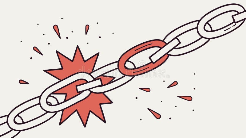 Broken Chain Link Freedom Liberation Strength Vector Illustration ...