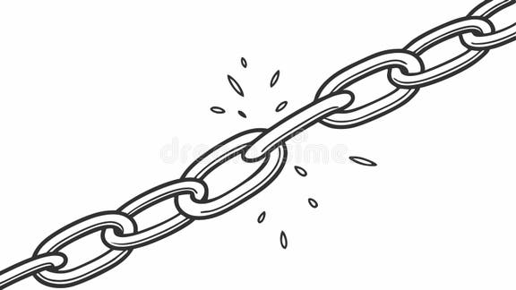 Broken Chain Link, Freedom and Weakness Vector Symbol, Vector Design ...
