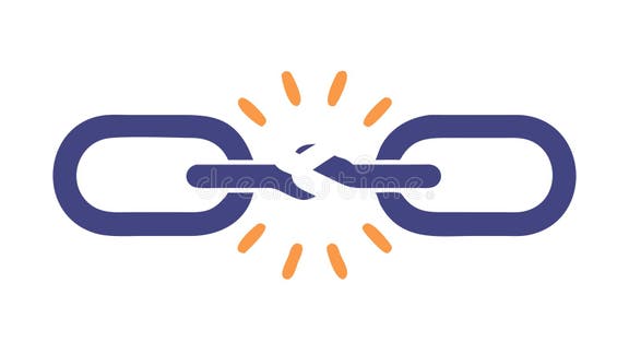 Broken Chain Link Icon Flat Vector, Weakness Failure Separation Symbol ...