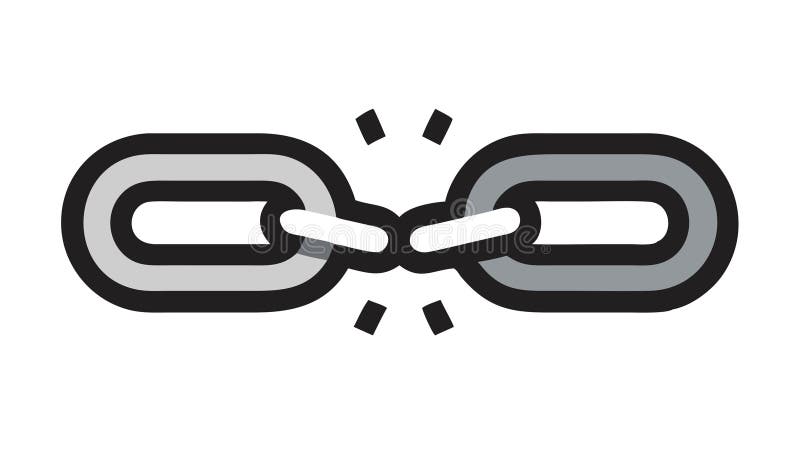 Broken Chain Link Icon with Sparks, Weak Link, Vector Design Generative ...
