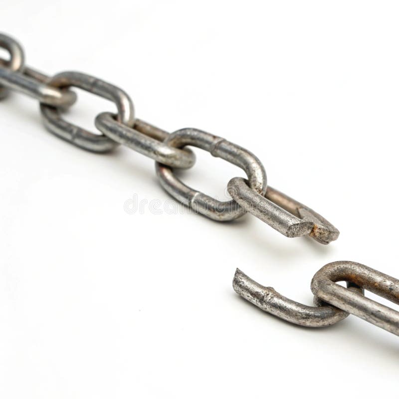 Broken Chain Link stock illustration. Illustration of damage - 357821527