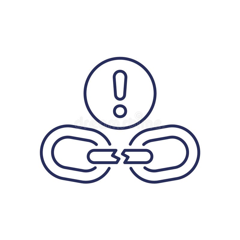 Broken Chain Link Line Icon Stock Vector - Illustration of defect ...