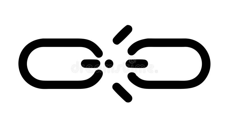 Broken Chain Link Outline Icon Link Break Error Graphic, Vector Design ...